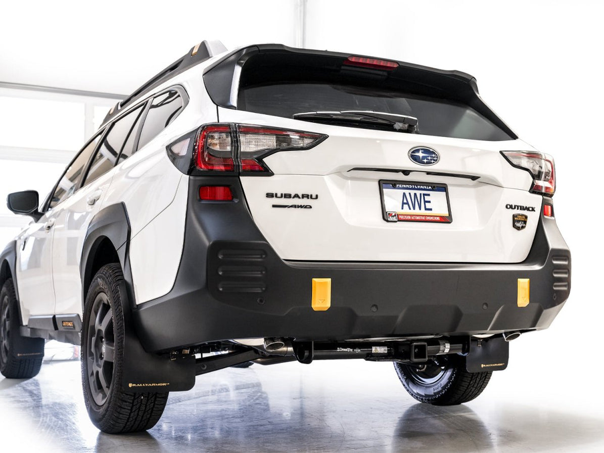 AWE 0FG Edition Catback Exhaust Dual BashGuards Outback 20+ — Subimods.com