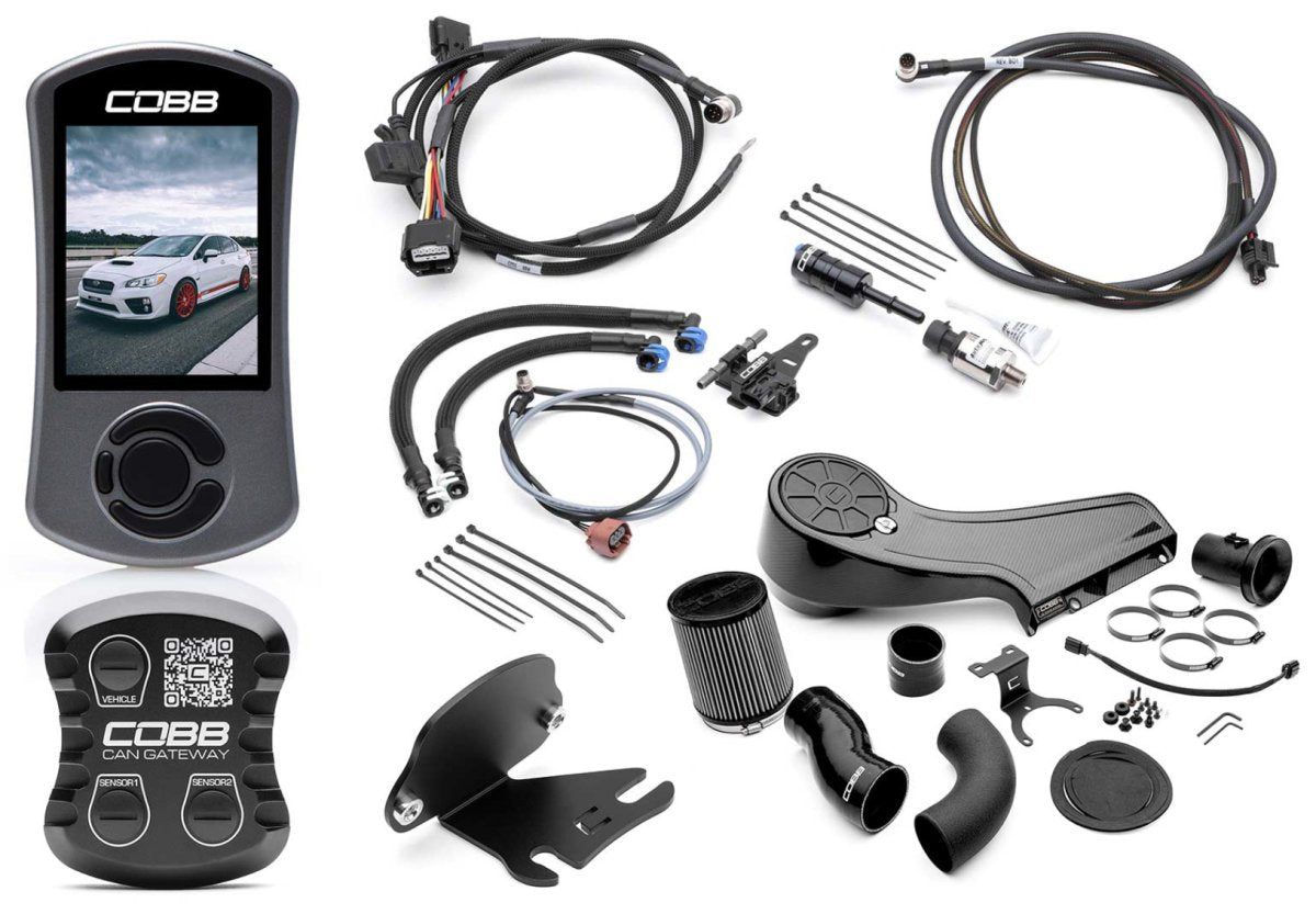 COBB Stage 1 + CAN Flex Fuel Power Package w/ Redline Intake 2015-2017 WRX 6MT - Subimods.com