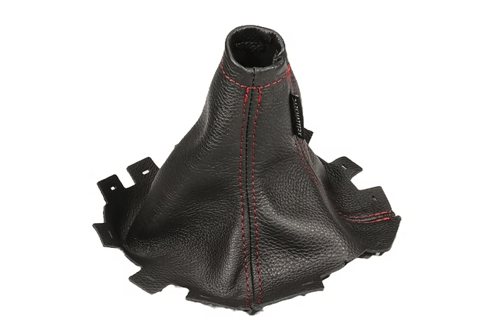 DARKMATTERX Gaucho Leather Shift Boot Black Red Stitch STI — Subimods.com