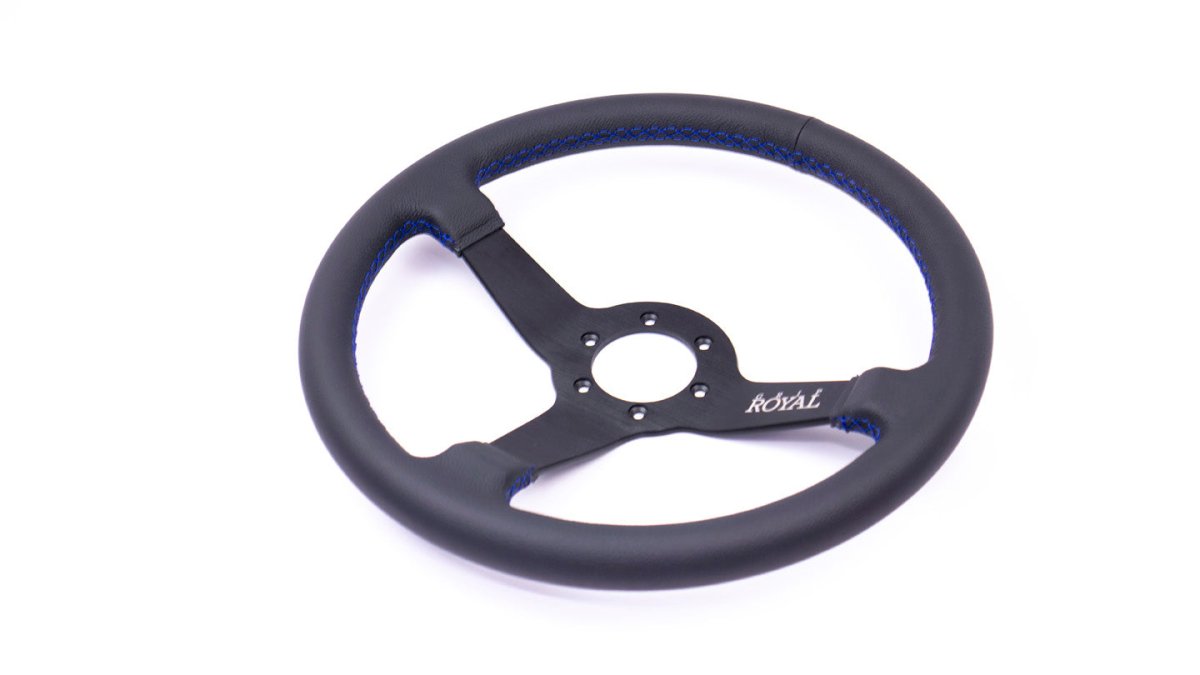 Grip Royal Brute 350mm Deep Dish Steering Wheel w/ Black Leather Grip ...
