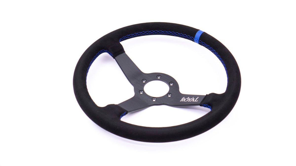 Grip Royal Brute 350mm Deep Dish Steering Wheel w/ Black Suede Grip ...