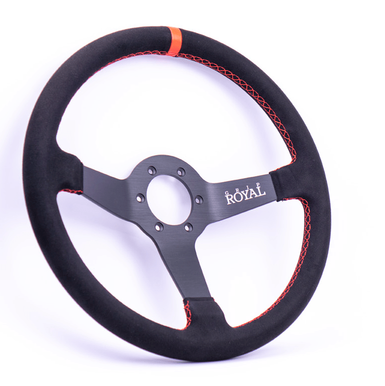 Grip Royal Brute 350mm Deep Dish Steering Wheel w/ Black Suede Grip ...