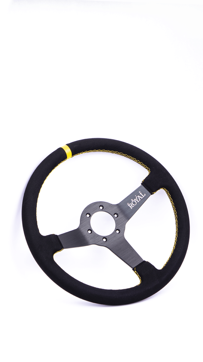 Grip Royal Brute 350mm Deep Dish Steering Wheel w/ Black Suede Grip ...
