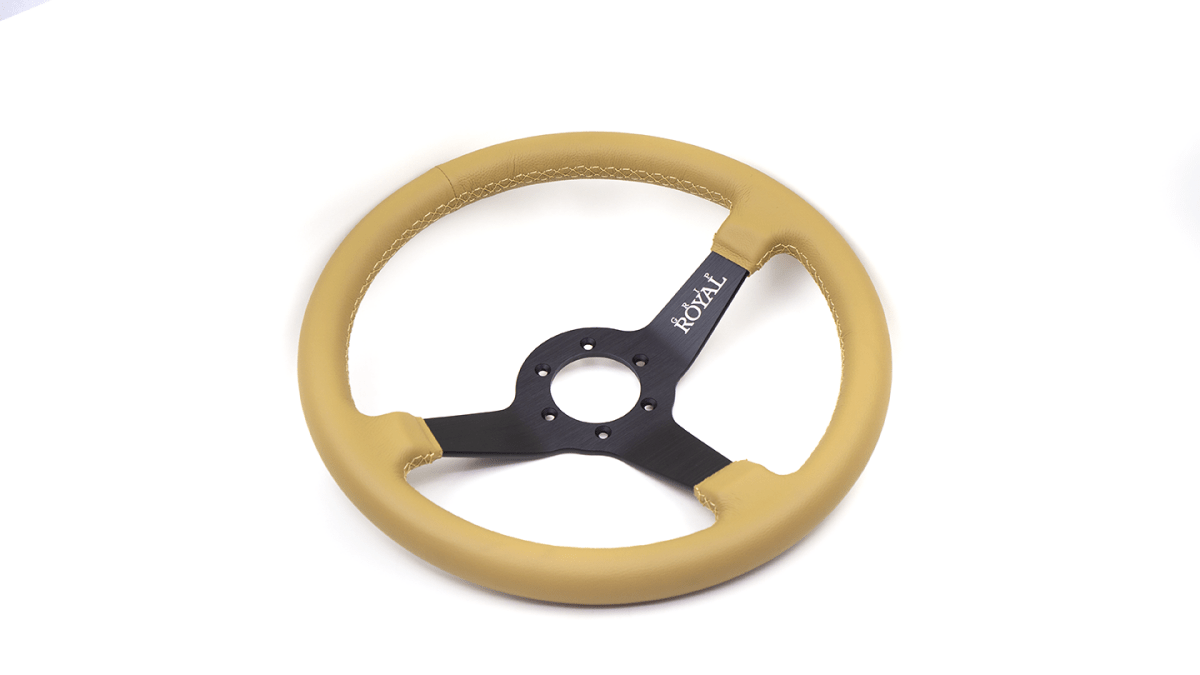 Grip Royal Brute Clay 350mm Deep Dish Steering Wheel w/ Tan Leather ...