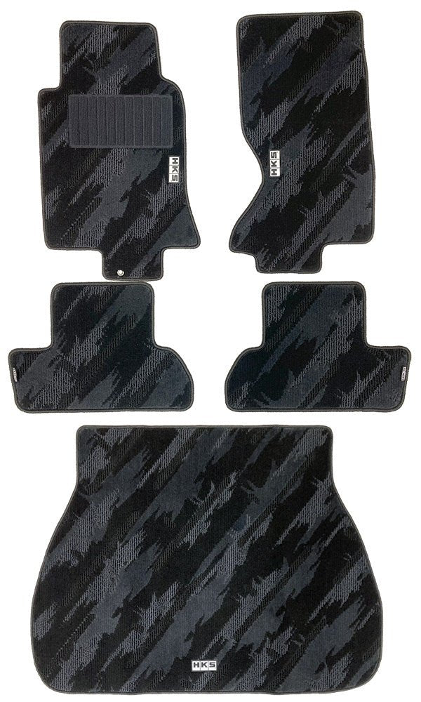 HKS Tufted Series Monotone Oil Color Floor Mat Set (LHD) 1993-1995 RX-7 - Subimods.com