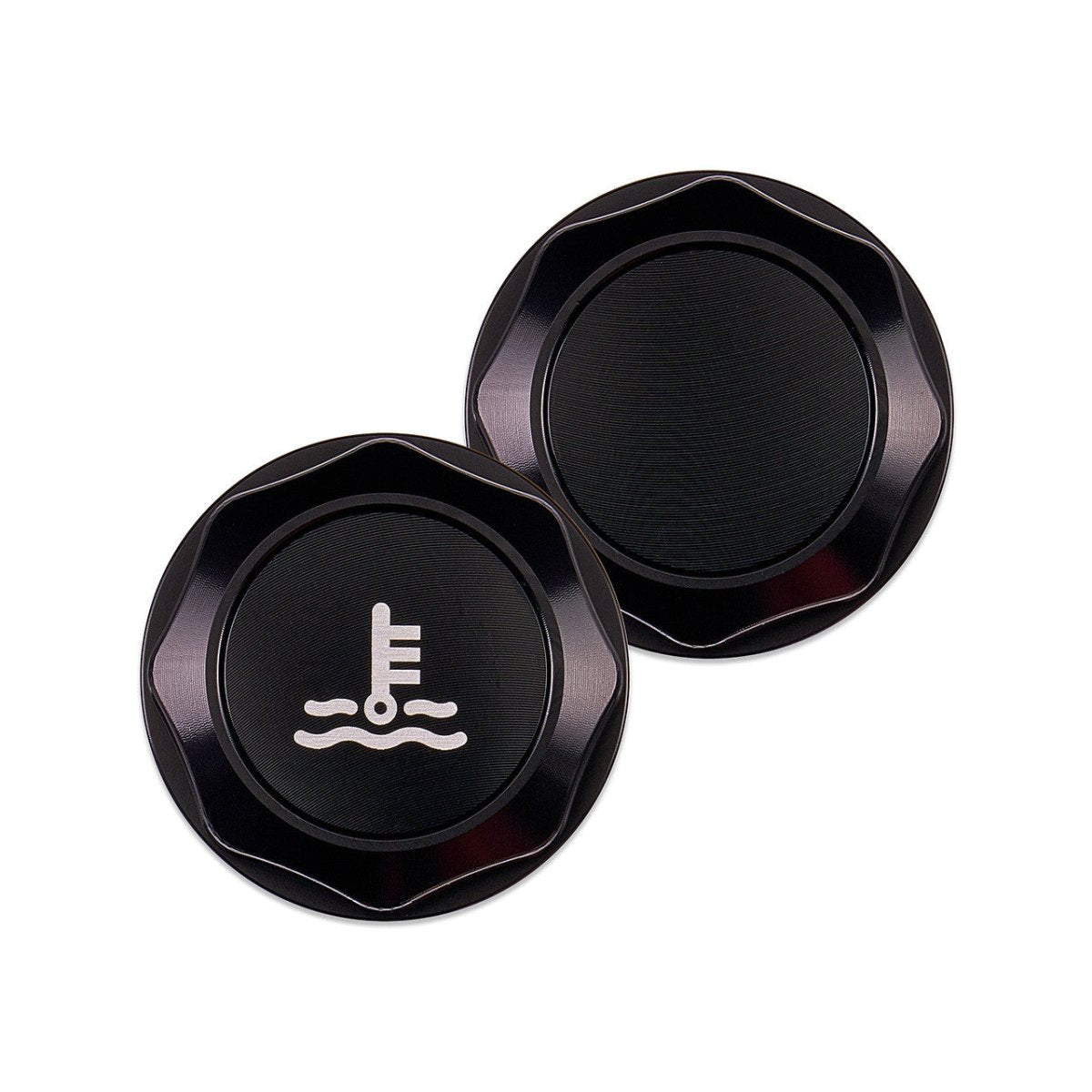 IAG Performance Revolve Coolant Reservoir Cap Black w/ Black Accent 2002-2024 WRX / 2004-2021 ...