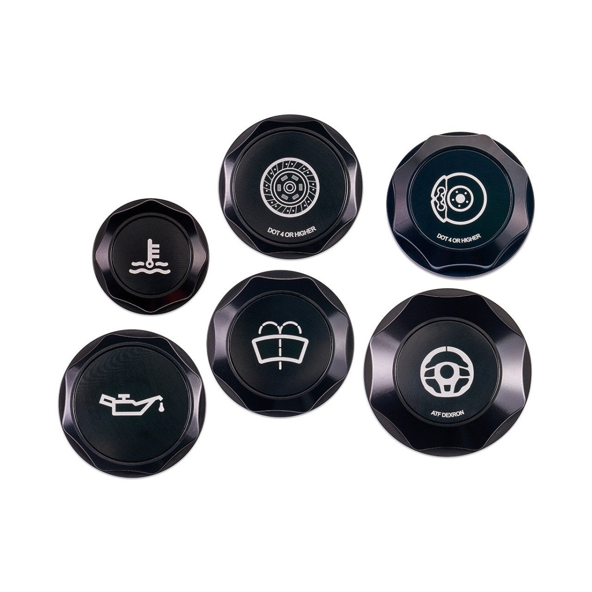 IAG Performance Revolve Engine Bay Dress Up Cap Kit Black w/ Black ...