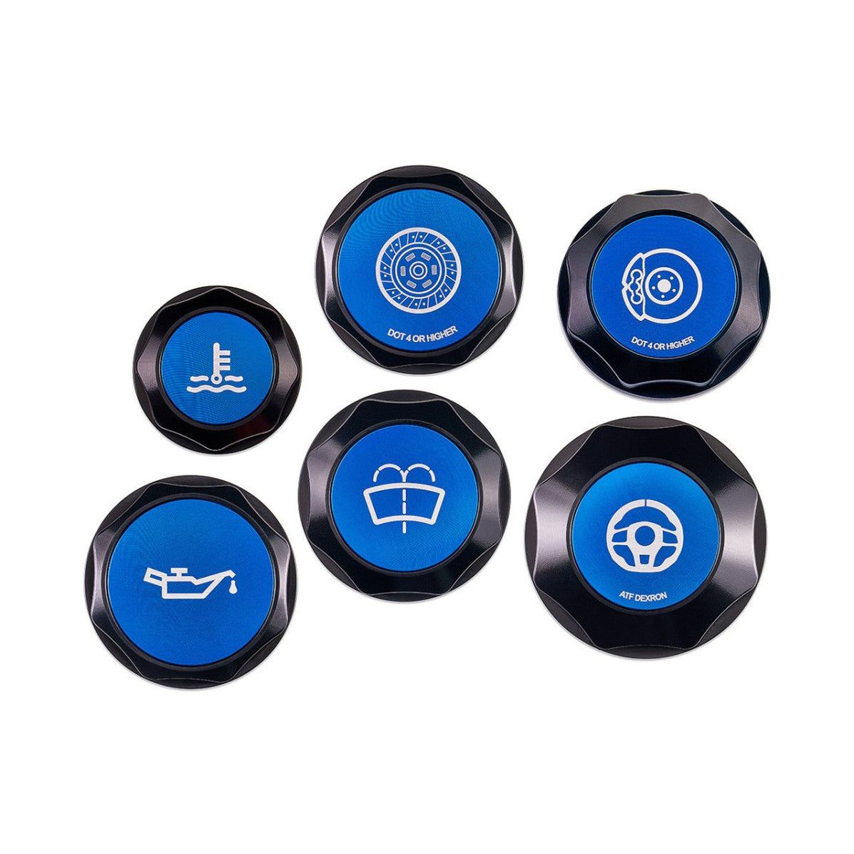 IAG Performance Revolve Engine Bay Dress Up Cap Kit Black w/ Blue ...