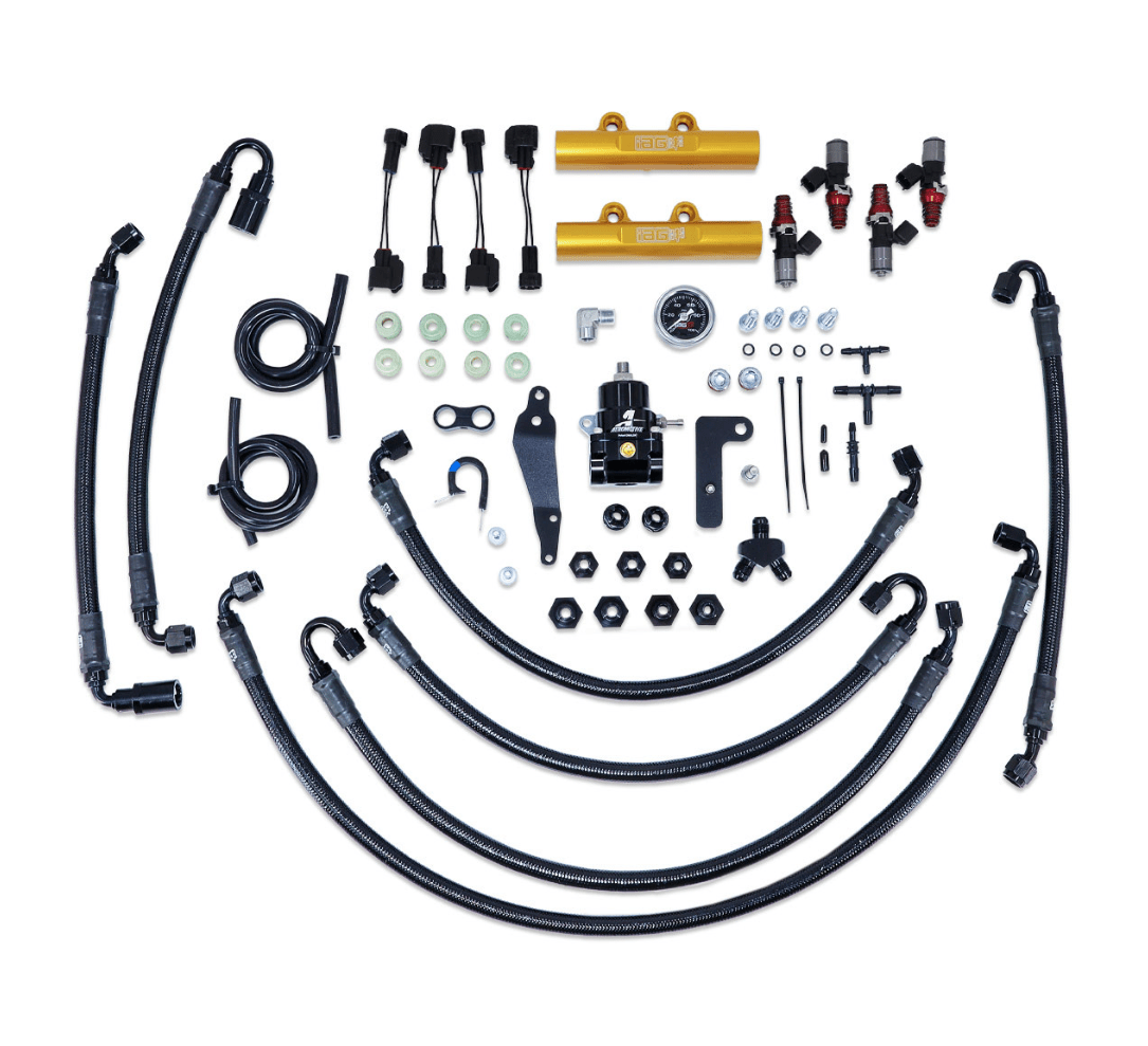 IAG PTFE Flex Fuel System Kit w/ Lines, Rails, FPR and ID 1750cc ...