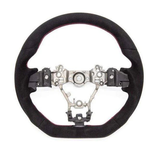 Molded Innovations OEM Plus Style Suede Steering Wheel w/ Red Double ...