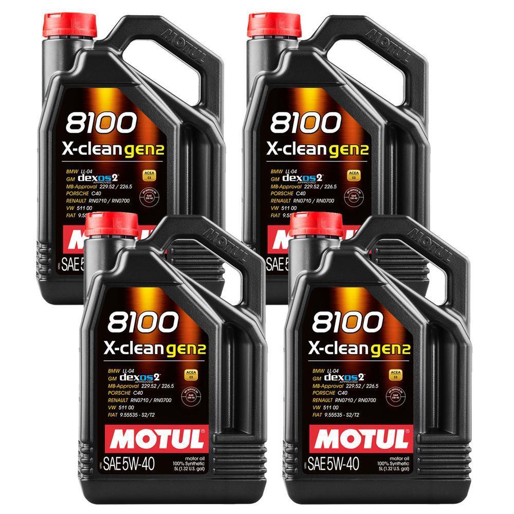 Motul 8100 5W-40 X-clean Gen 2 Motor Oil Case (4x 5L Bottles ...