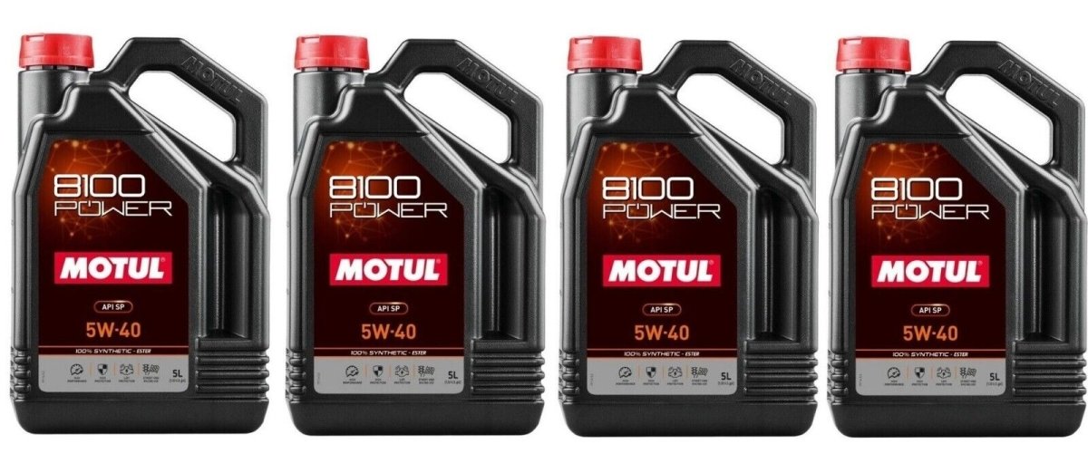 Motul 8100 5W40 Power Motor Oil Case (4x 5L Bottles) - Subimods.com