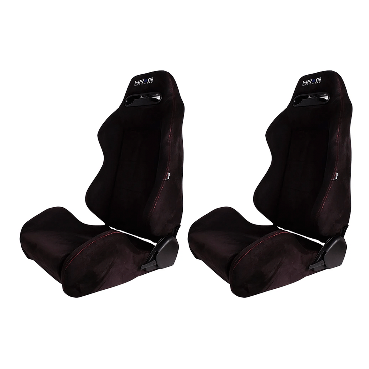 NRG Innovations Type R Bucket Seats Black Suede Pair — Subimods.com