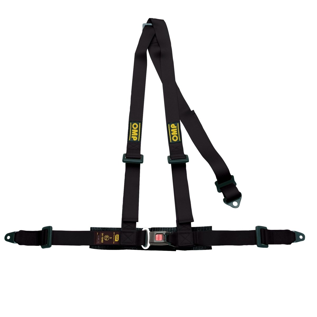 OMP Racing 3 Point Harness 2" Black w/ Push Button Release - Subimods.com