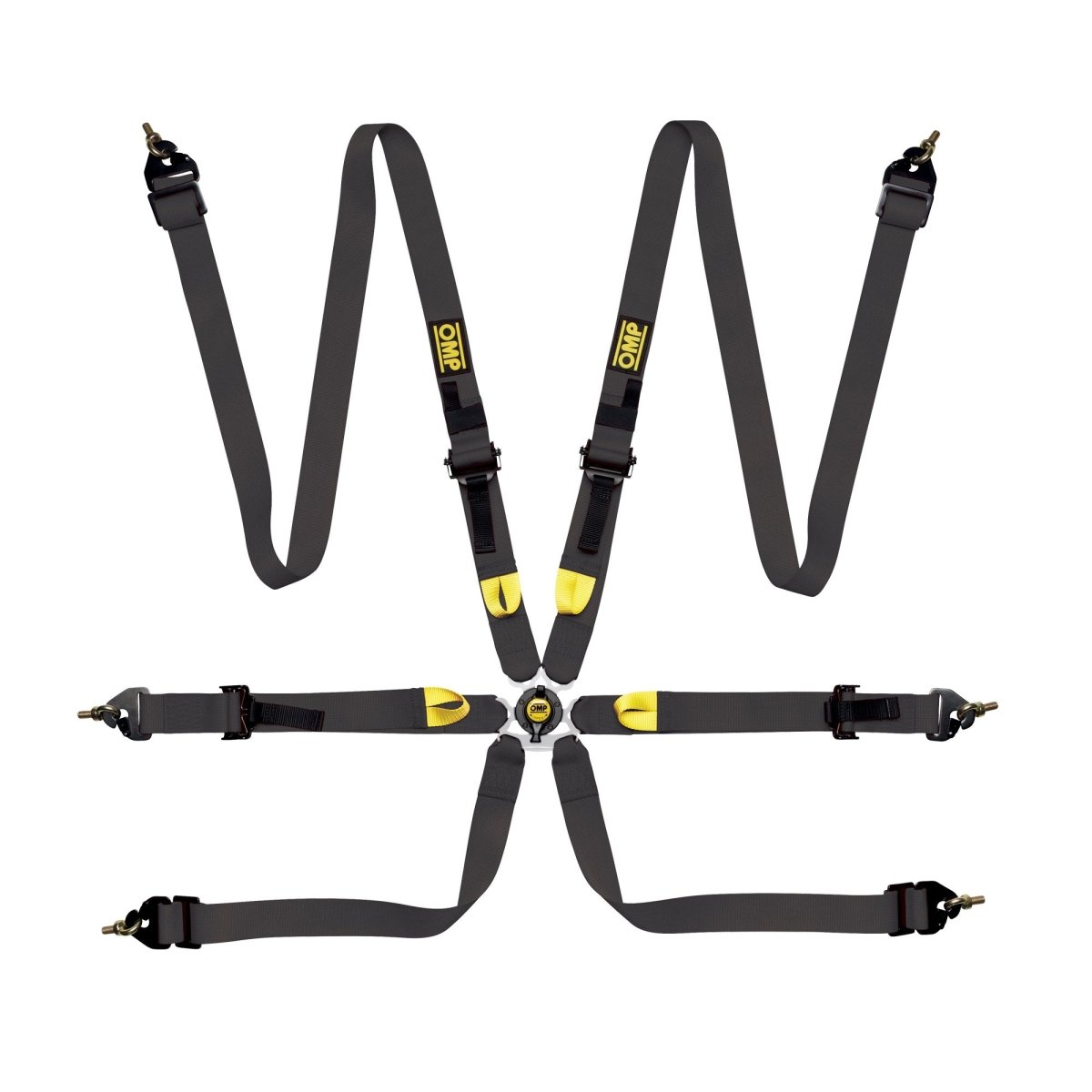 OMP Racing 6 Point Harness 2" Snap In w/ Steel Adjusters Black - Subimods.com