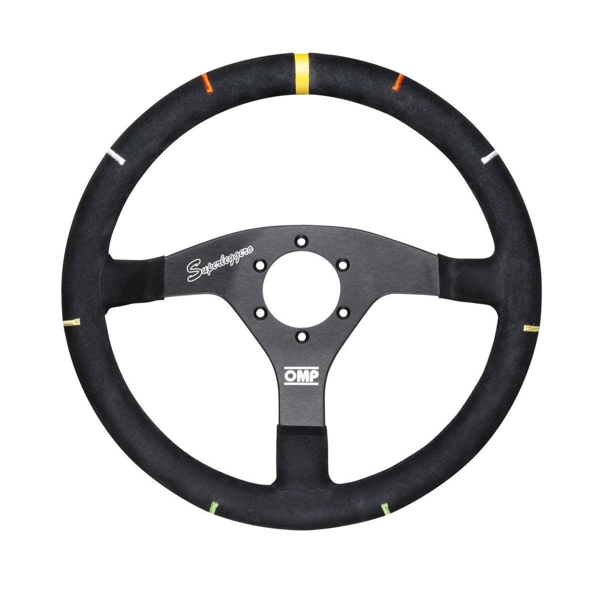 OMP Racing Recce 350mm Steering Wheel Suede w/ Yellow Centering Strip ...
