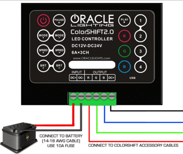 Oracle ColorSHIFT 2.0 LED Remote Controller - Subimods — Subimods.com