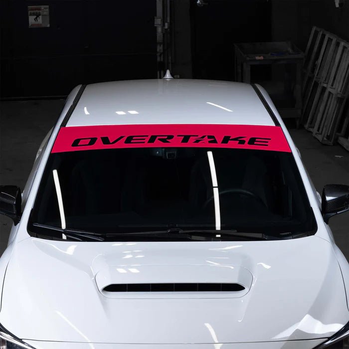 Overtake Windshield Banner Cherry Red for Subaru WRX STI — Subimods.com