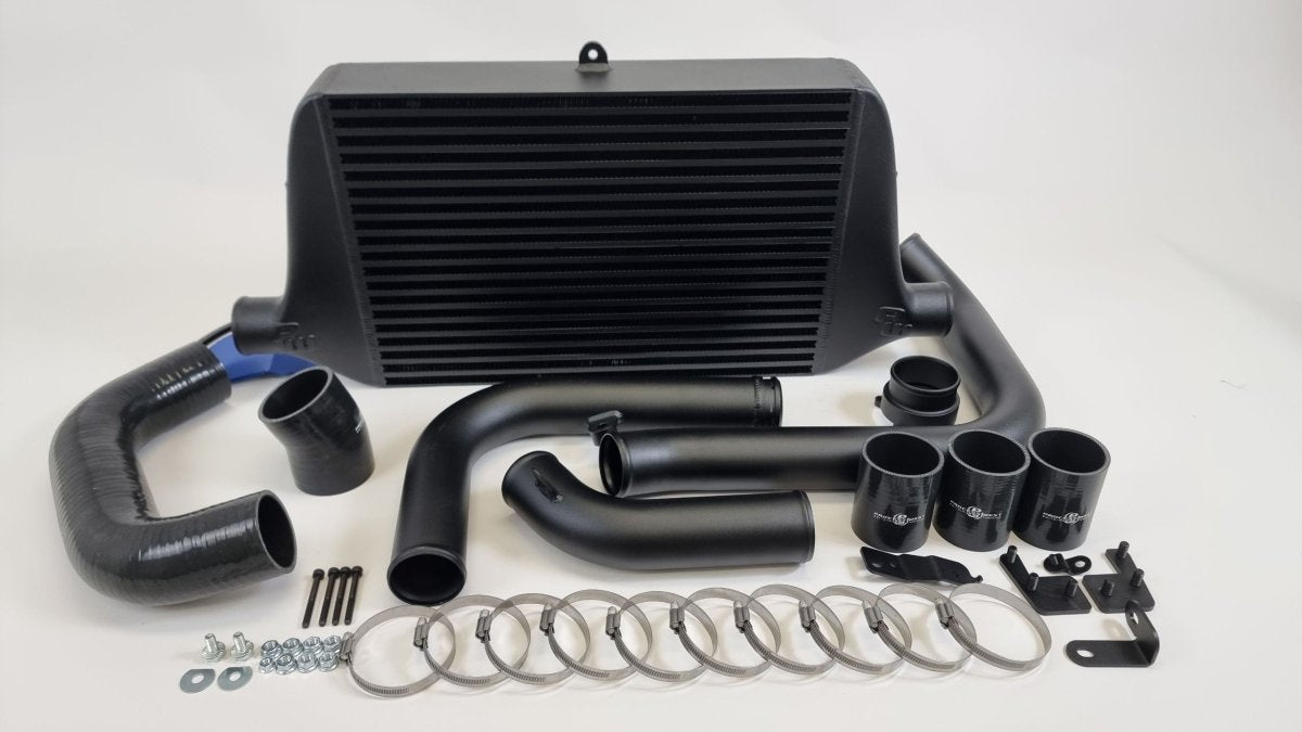 Process West Stage 2 Front Mount Intercooler Kit Black Piping w/ Black ...