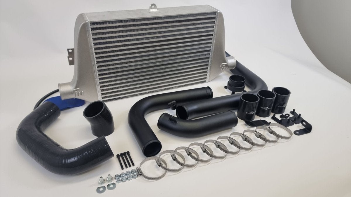 Process West Stage 2 Front Mount Intercooler Kit Black Piping w/ Silver ...