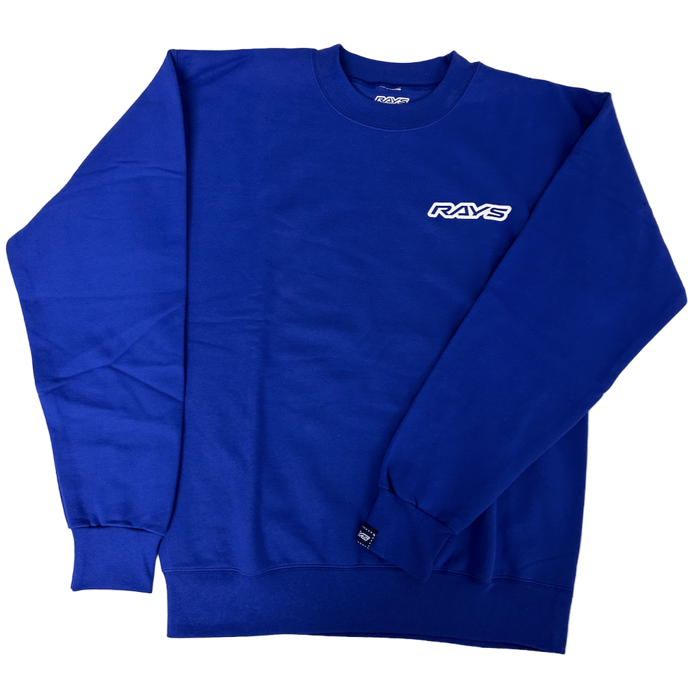 RAYS Crew Neck Sweater Blue for Subaru Enthusiasts — Subimods.com