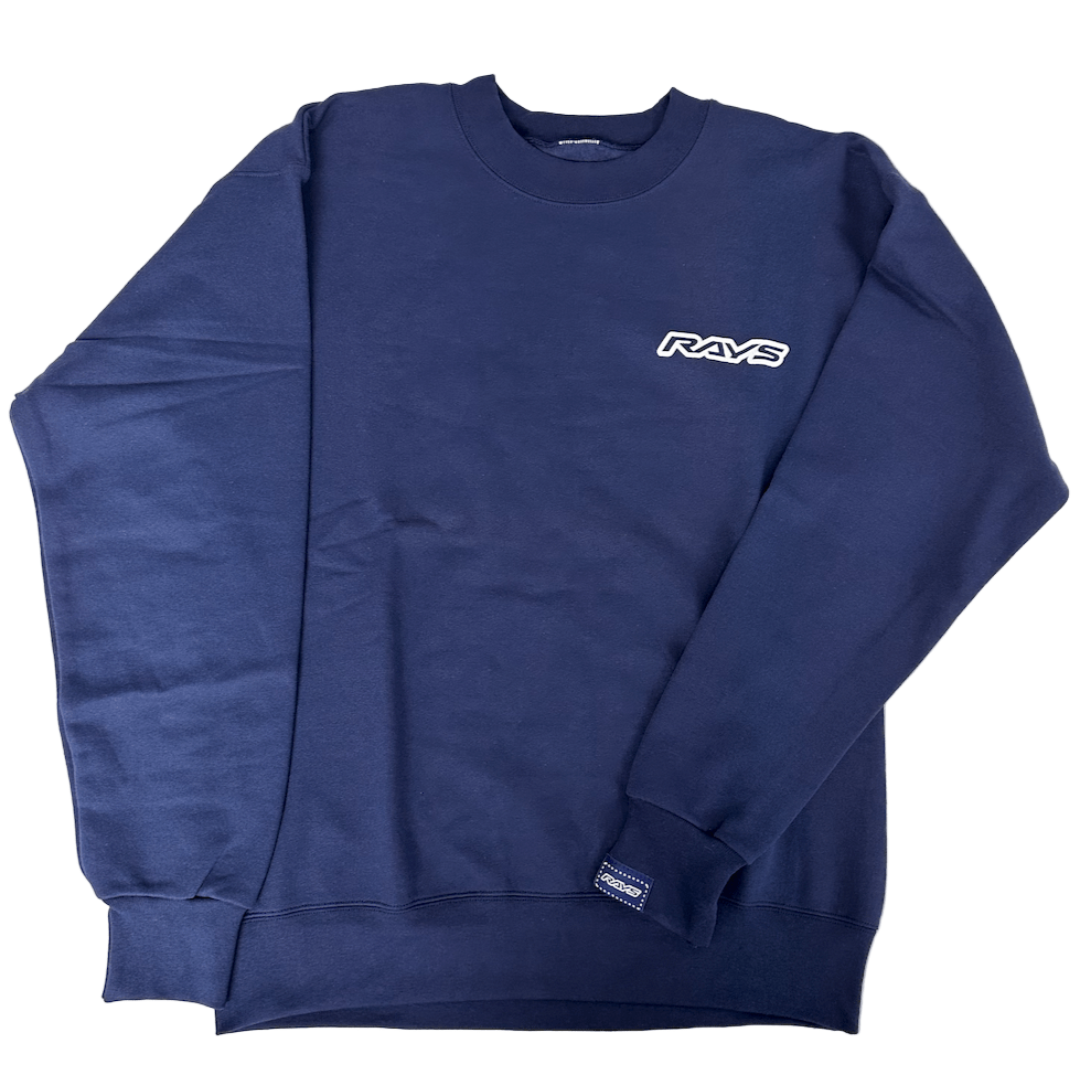 RAYS Crew Neck Sweater Navy for Subaru Enthusiasts — Subimods.com