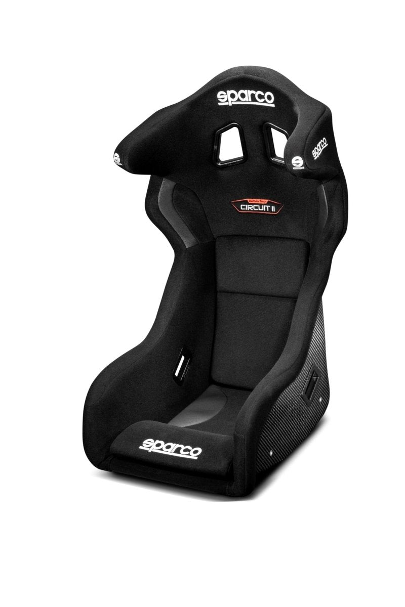 Sparco Circuit II Fixed Back Racing Seat Black w/ Carbon Fiber Shell ...