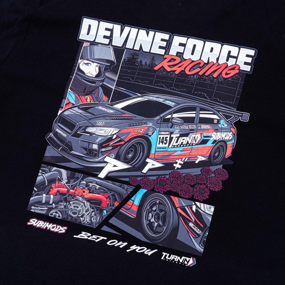 Subimods Official Trackside Team Series "Team Devine Force Racing" Short Sleeve Shirt Black ...