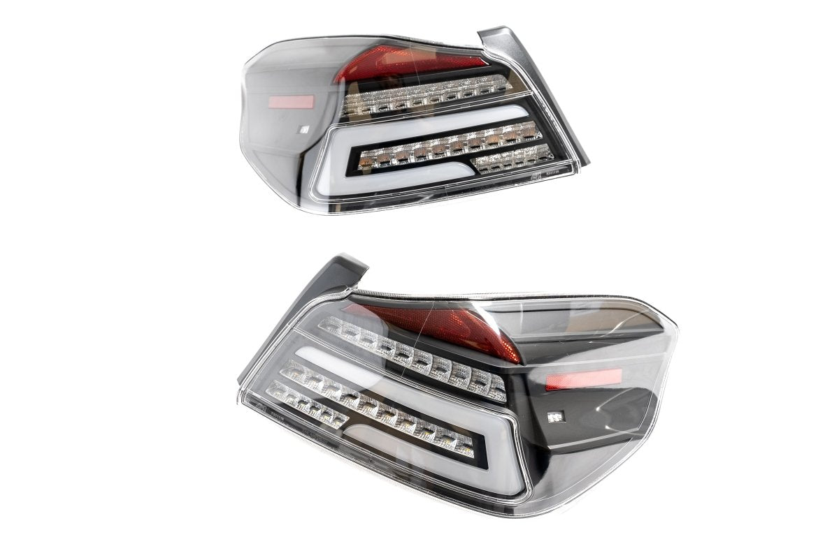 Akkon LED Tail Lights Black Base w/ Clear Lense and White Bar 2015-2021 ...