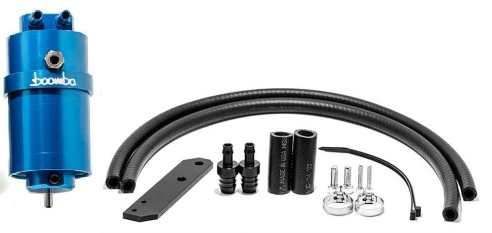 Boomba Racing Stage 1 Catch Can Kit Blue Finish 2015-2021 WRX - Subimods.com