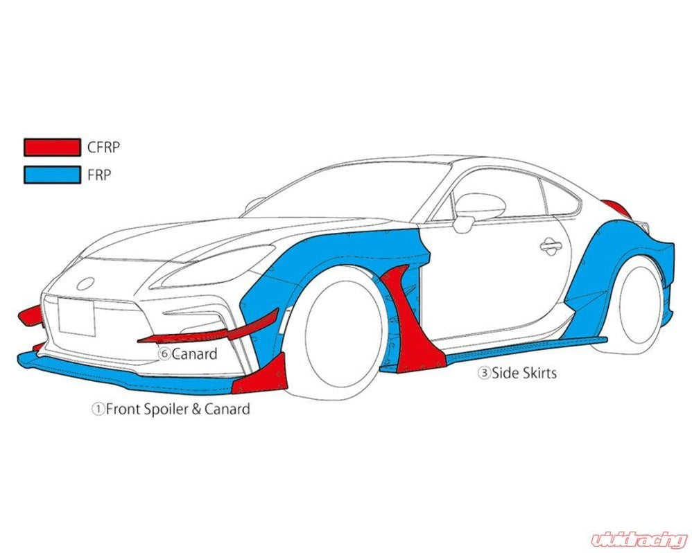 HKS Type R Canards For Use With HKS Type R Widebody Kit 2022-2024 GR86 ...