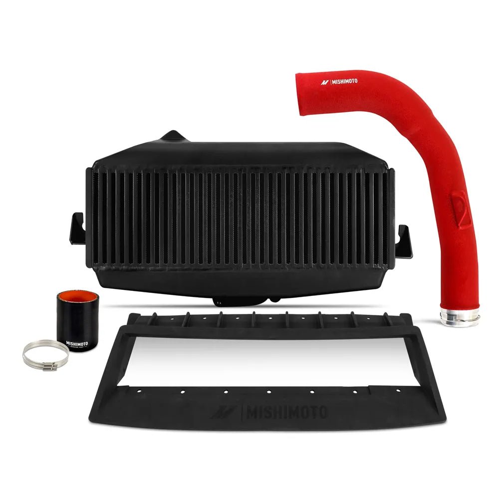 Mishimoto Top Mount Intercooler Black w/ Red Charge Pipe Kit 2022-2024 ...