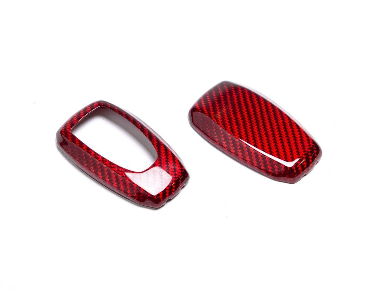 Molded Innovations Gloss Carbon Fiber Key Fob Cover Red — Subimods.com