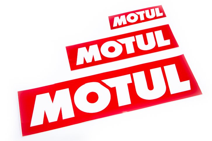 Motul Box Style Slap Sticker Red w/ White Logo - Subimods.com
