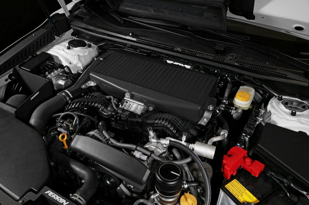 Perrin Top Mount Intercooler Black 2022-2024 WRX - Subimods.com