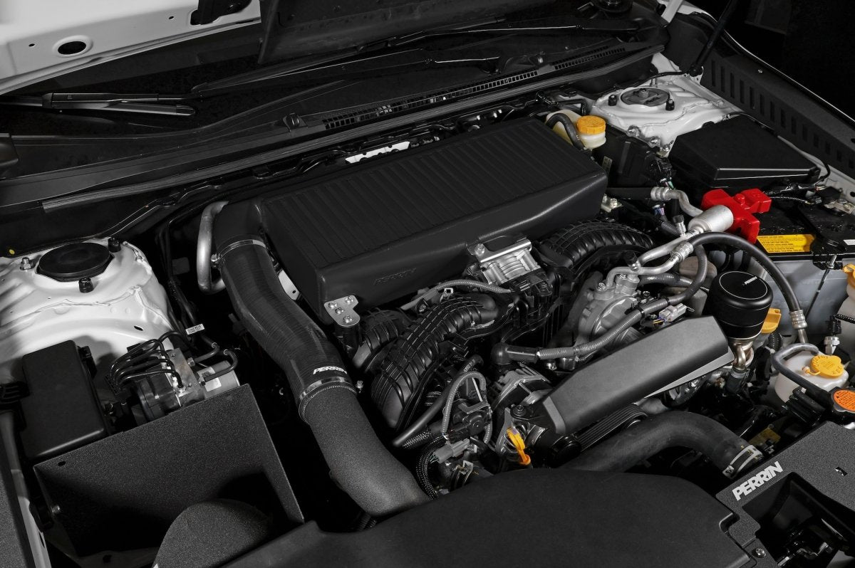 Perrin Top Mount Intercooler Black 2022-2024 WRX - Subimods.com