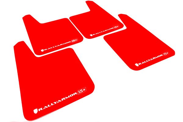 Rally Armor Mudflaps Universal UR Plus Red Urethane — Subimods.com