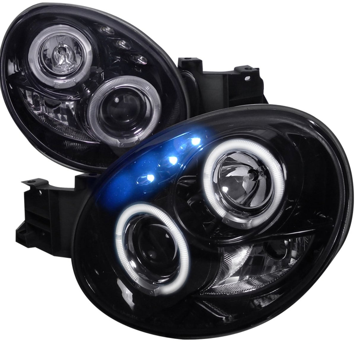Spec-D Halo Projector Headlights Gloss Black Smoke WRX 2002 — Subimods.com