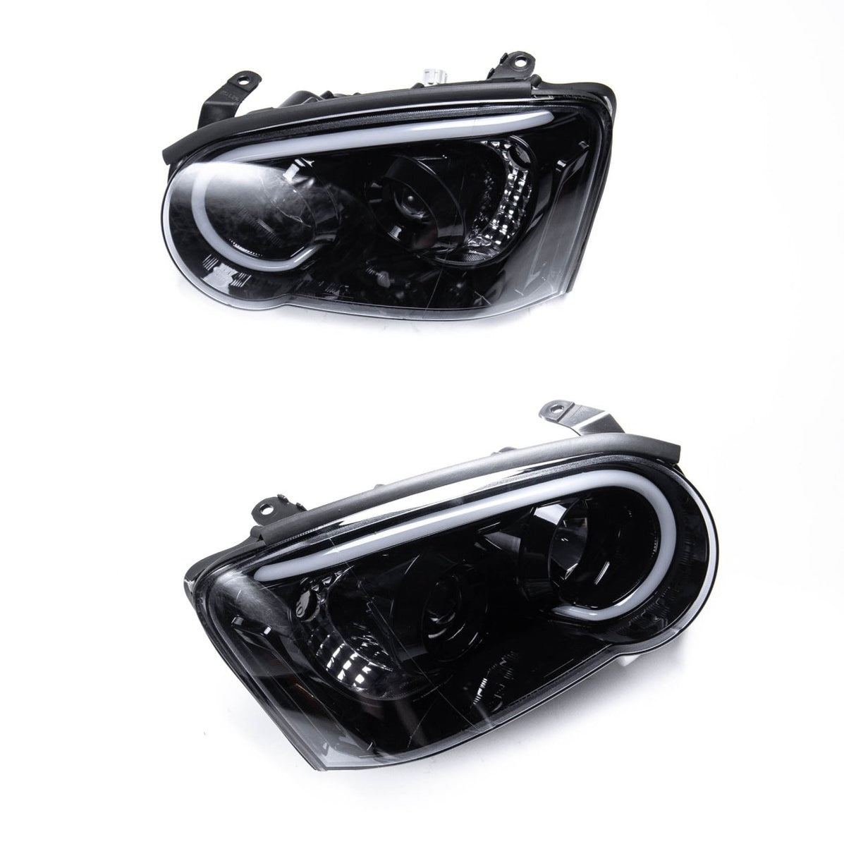 Spec-D LED Projector Headlights Gloss Black Smoke 04-05 WRX — Subimods.com