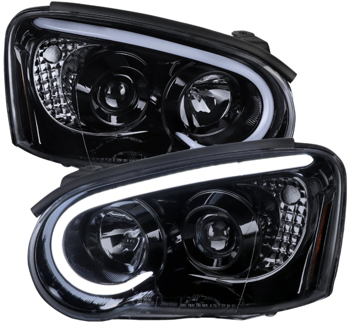 Spec-D LED Projector Headlights Gloss Black Smoke 04-05 WRX — Subimods.com