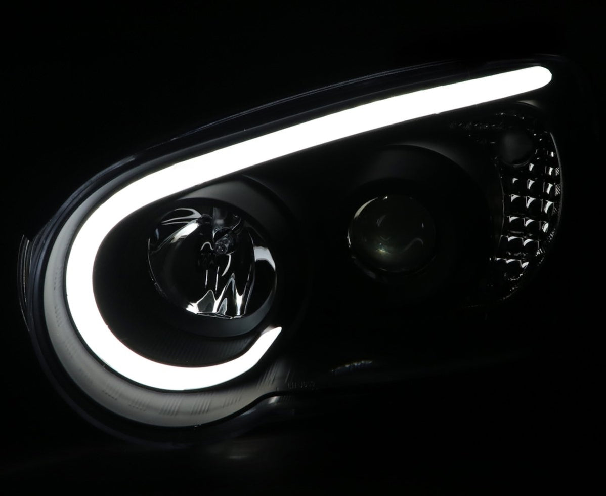 Spec-D LED Bar Projector Headlights Matte Black 04-05 WRX — Subimods.com