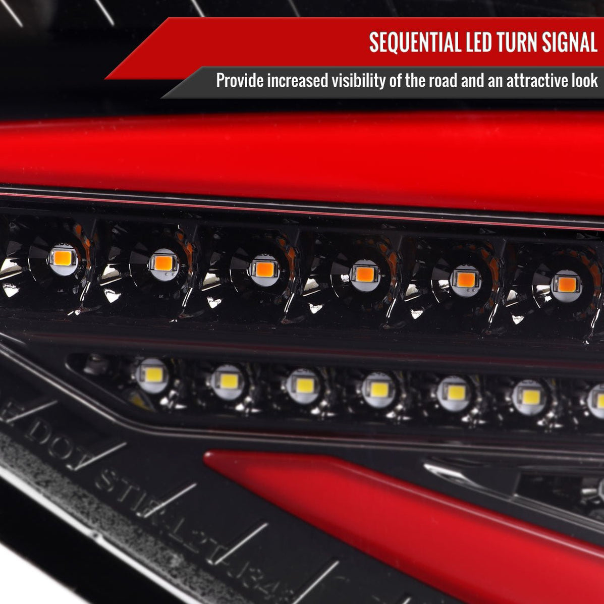 Spec-D Optic Style Sequential LED Tail Lights Gloss Black Housing w ...