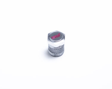 Subaru STI Valve Stem Caps Silver with STI Logo for Most — Subimods.com