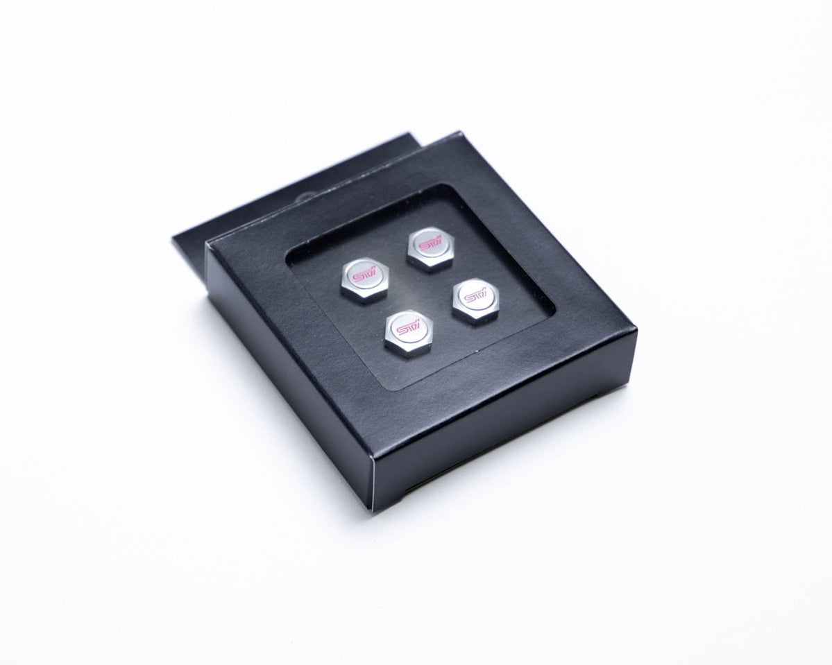 Subaru JDM STI Valve Stem Caps Silver w/ STI Logo Most Subaru Models ...