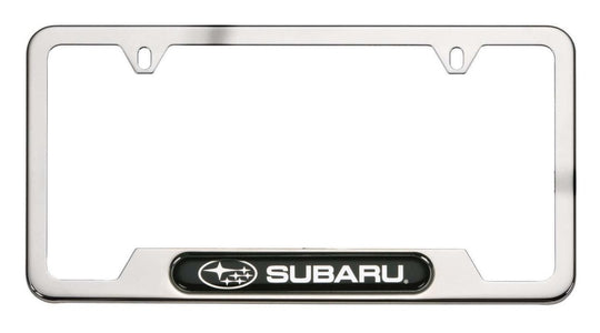Subaru OEM License Plate Frame Stainless Steel Polished w/ SUBARU Logo ...