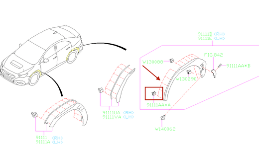 Subaru OEM Rear Fender Flare Clip 2022-2024 WRX | Subimods — Subimods.com