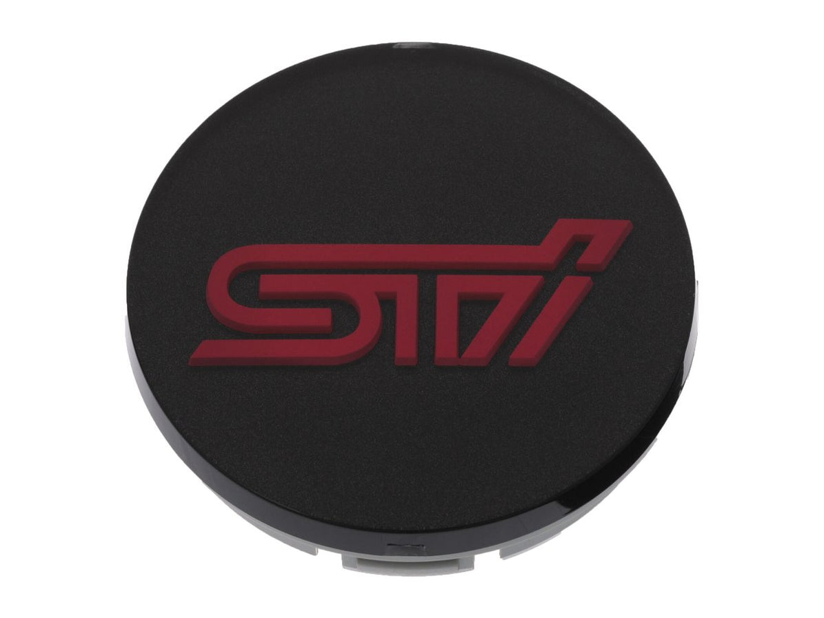Subaru OEM STI Center Cap Black w/ Cherry Red STI Logo 2015-2024 WRX ...