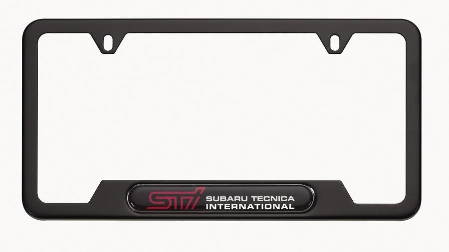 Subaru STI License Plate Frame Matte Black Stainless Steel | — Subimods.com