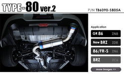 Tomei Expreme Ti Titanium Type 80 Ver. 2 Catback Exhaust 2013-2024 BRZ ...