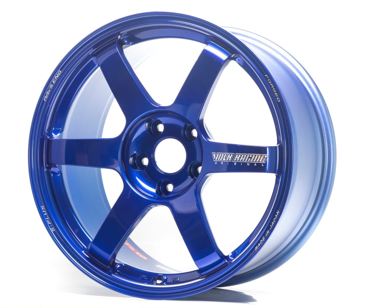Volk Racing TE37 SAGA S-Plus Hyper Blue 18X9.5 +38 5x114 - Subimods.com